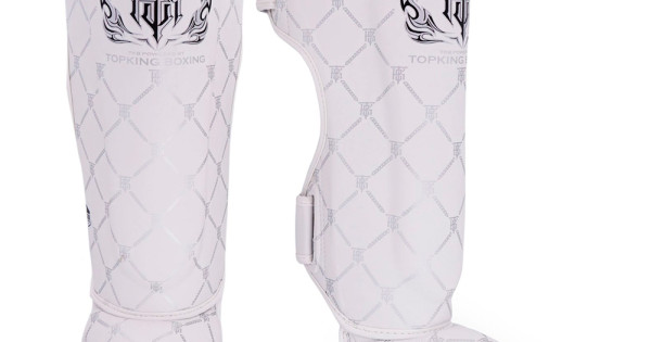 TKB Top King "Chain" Shin Guards Muay Thai Boxing White-Silver delivery ...