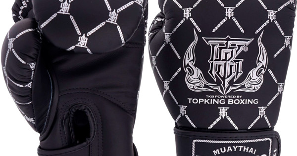 TKB Top King Boxing Gloves "Chain" Black-Silver delivery from Thailand ...